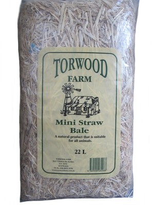 Torwood Farm Mini Straw Bale 22L 3.5kg small animal rabbit guinea pig ...