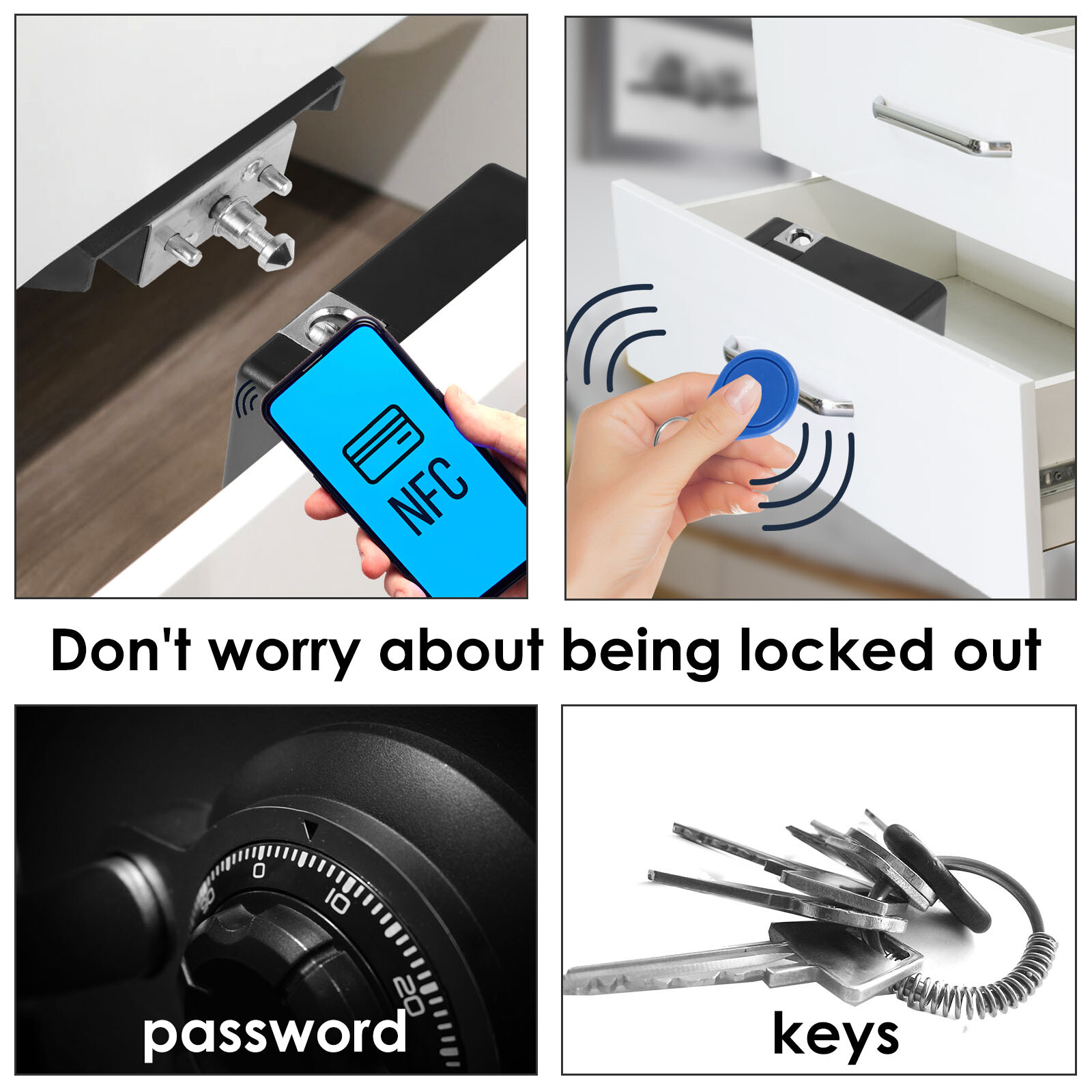 Hidden Electronic Cabinet Lock DIY RFID Drawer Lock Cupboard Drawer ...