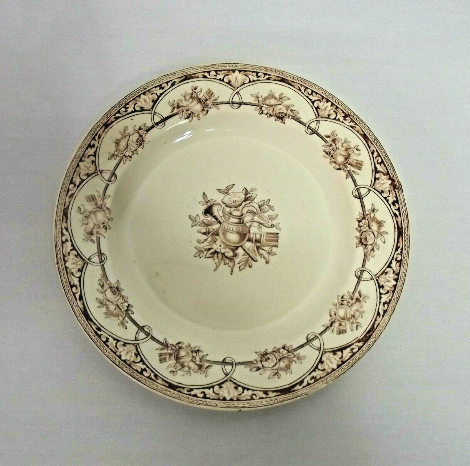 Brownfields Guild Pottery Moltke Pattern Brown Transfer 9 1/2” Plate ...