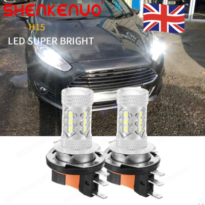 For Ford Fiesta MK7 Led DRL High Beam Headlight 2012-17 Xenon White ...