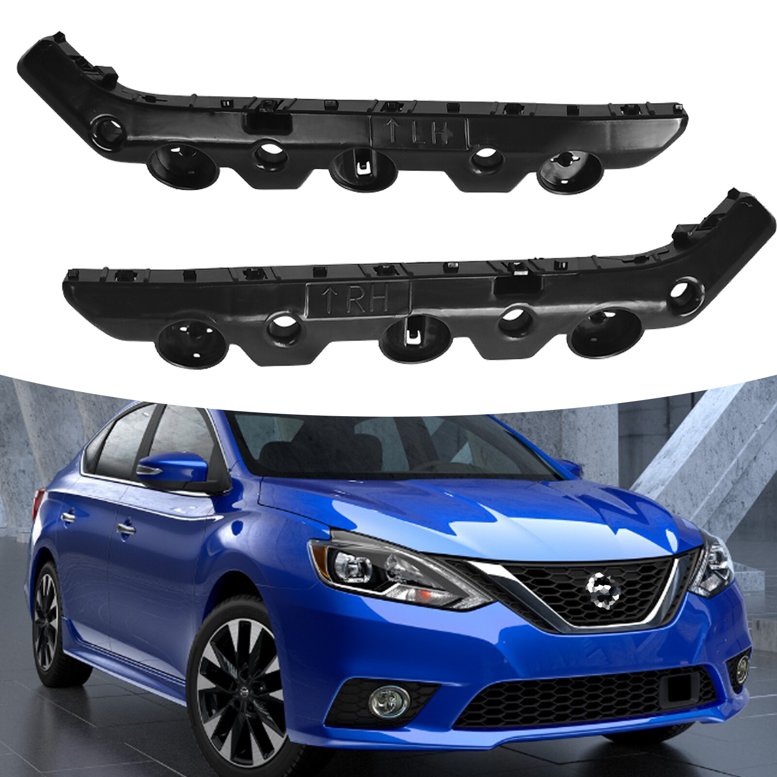 For 2016-2019 Nissan Sentra Front Bumper Support Brackets Retainers ...