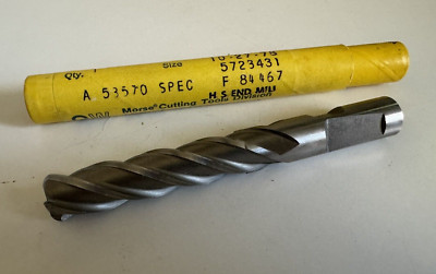 Morse 5723431, 1/2" x 2-1/2" x 4, 4-Flute HSS End Mill, .09 Radius ...