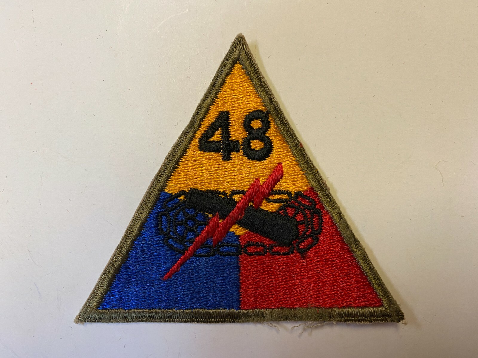 TT506 WW2 US Army Armored Tank Battalion Division Triangle Patch 48th ...