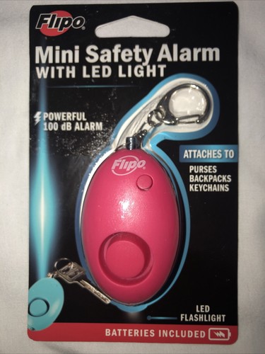 Mini Safety Alarm With LED Light By Flipo, 100 dB Alarm, Red Or Black ...