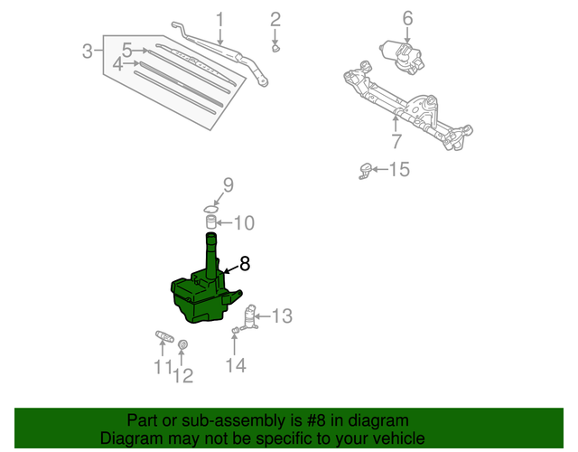 Genuine Toyota 8531533230 Camry Windshield Washer Tank 85315-aa020 for ...