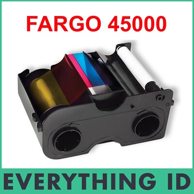 FARGO 45000 YMCKO 250 PRINT HID COLOUR RIBBON FOR DTC1000 ID CARD ...