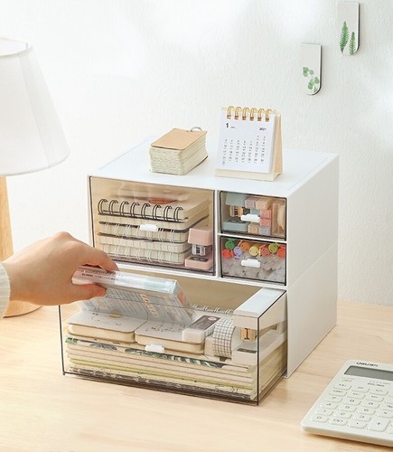 Modular Desktop Storage Drawers Stackable Drawer Tidy Stationary Craft ...