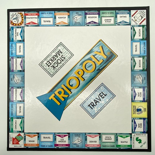 Triopoly Monopoly Medium Game Board Only 1996 Replacement Pieces ...