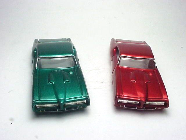 T-JET CANDY PAINTED RED & GREEN 1969 GTO HARDTOP HO SLOT CAR.NEW. NEVER ...
