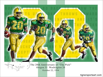 The Pick 20th Anniversary Poster Kenny Wheaton Oregon Ducks Football ...