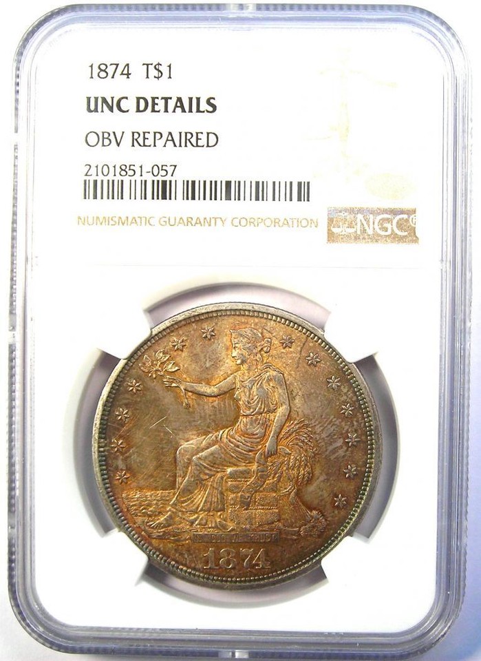 1874-P Trade Silver Dollar T$1 Coin (1874) - NGC Uncirculated Detail ...