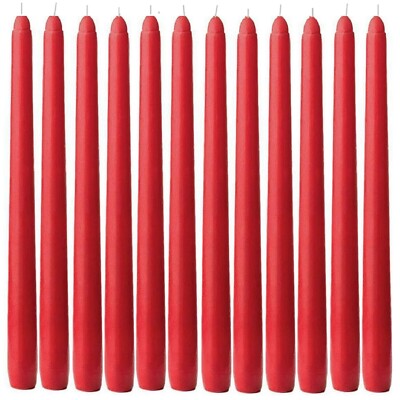 12 PACK Price's PREMIUM Tall Long Slim Red Tapered Taper Bistro Dinner ...