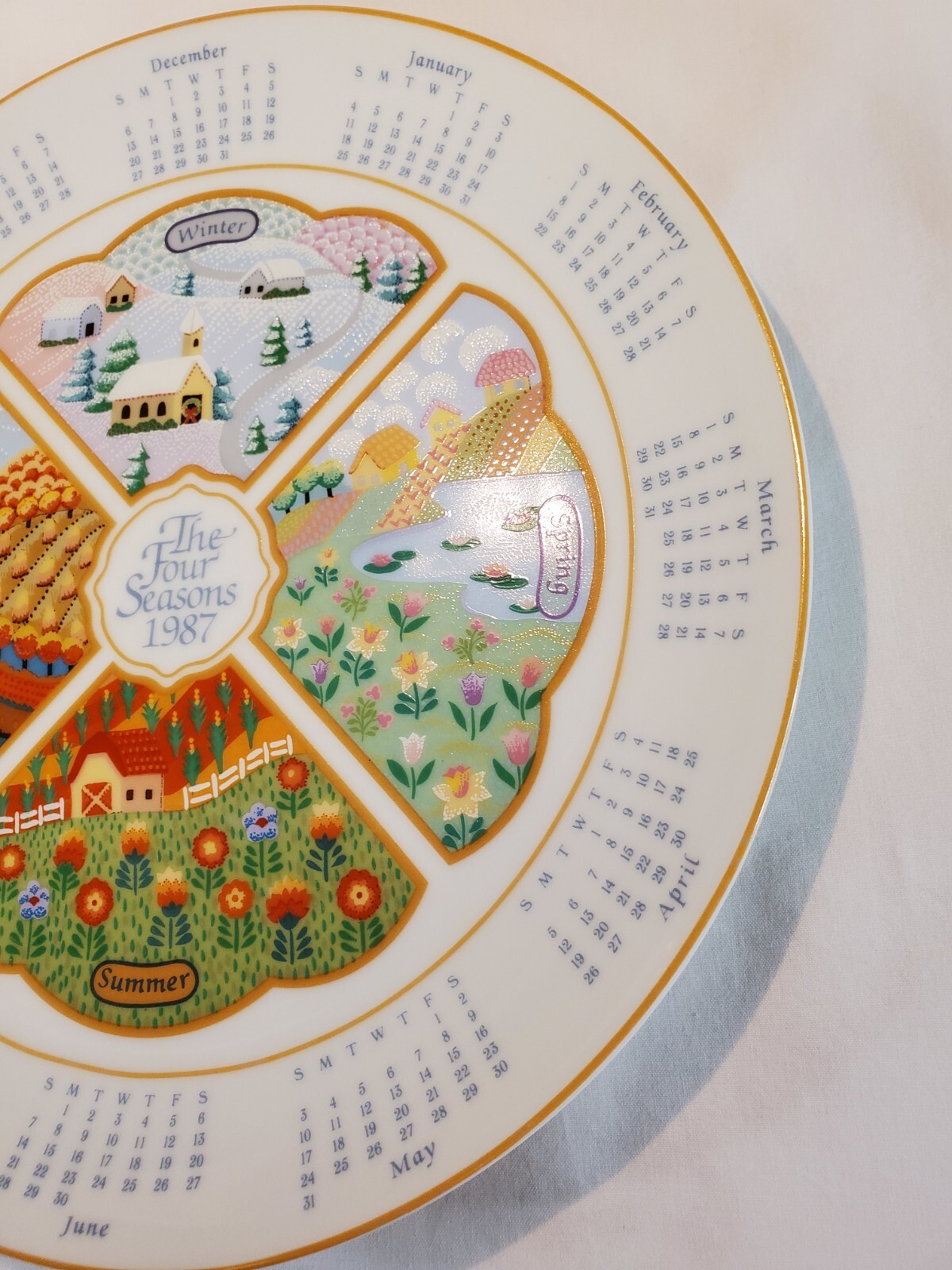 The Four Seasons Vgt Collectible Plate Avon 1987 Calendar Porcelain ...