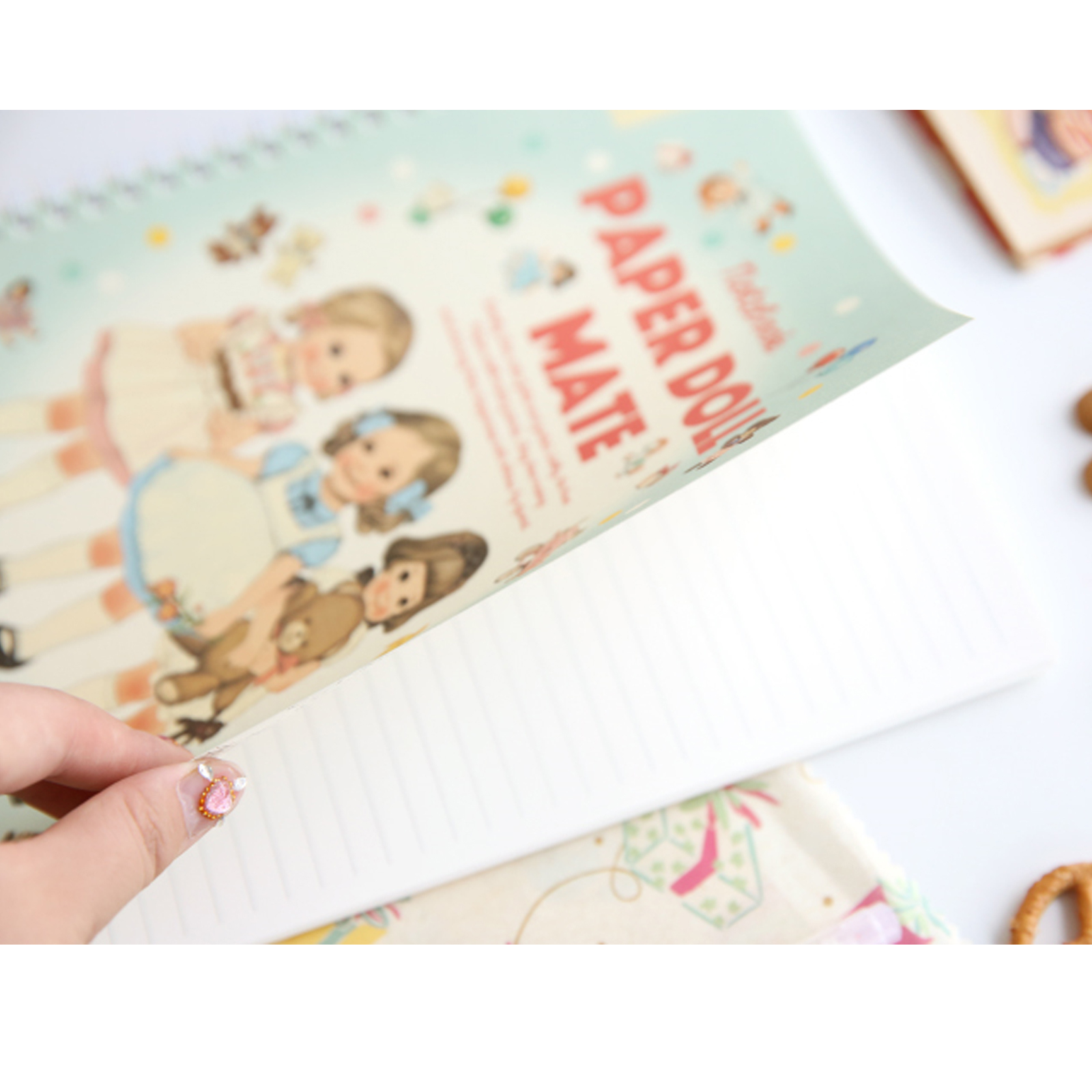 Afrocat Paper Doll Mate Spring Notebook Paper 60 Pages Thin 7mm Line ...