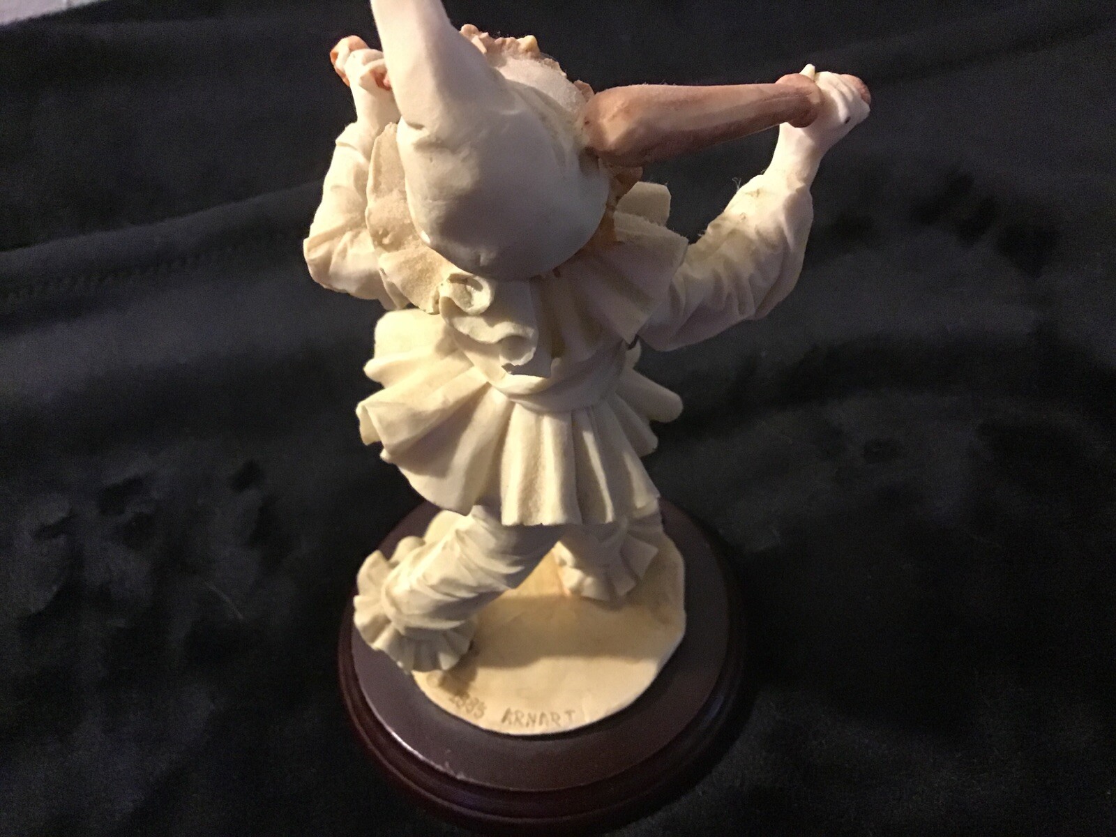 1985 ARNART: CLOWN PUCCI figurine statuette with wooden brick 8” | eBay