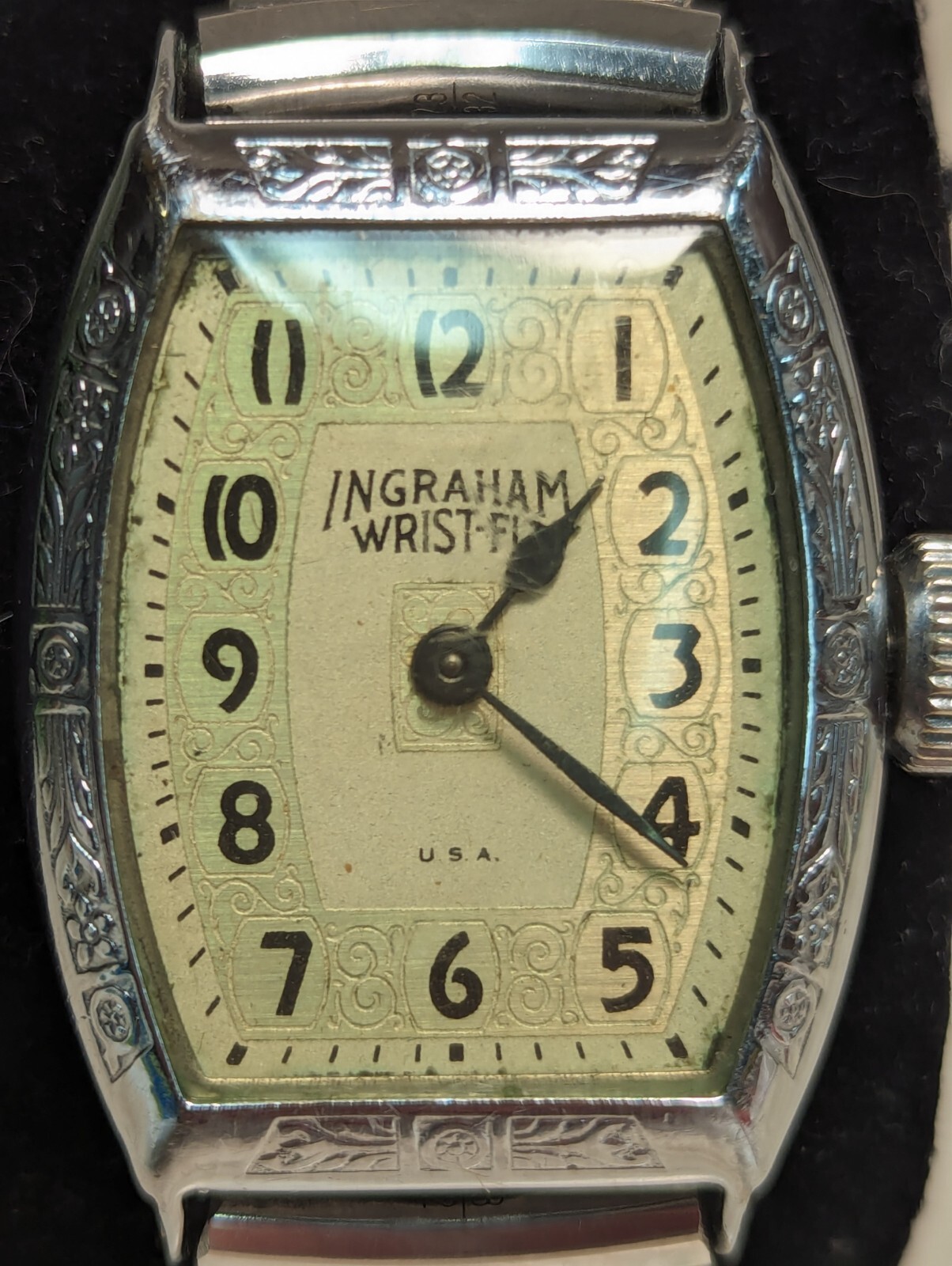 VTG INGRAHAM WRIST FIT WATCH WORKS 1930s-40s Silver Gold Tone Metal ...