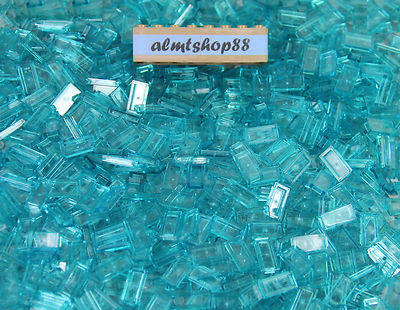 LEGO - 1x2 Tiles Translucent Light Blue - Trans Finishing Plates Smooth ...