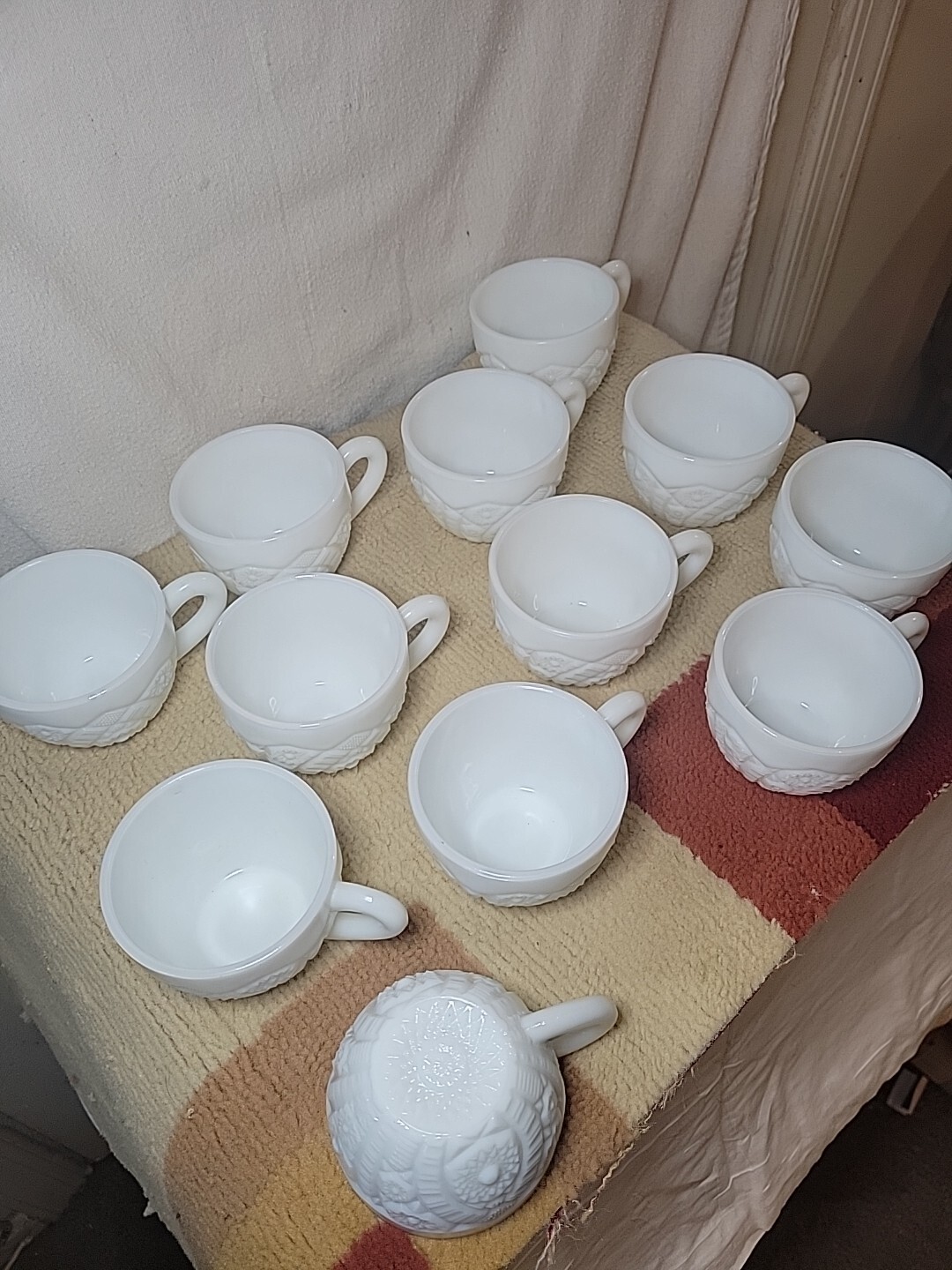 Vintage Milk Glass Tea Cups Set Of 12 | eBay