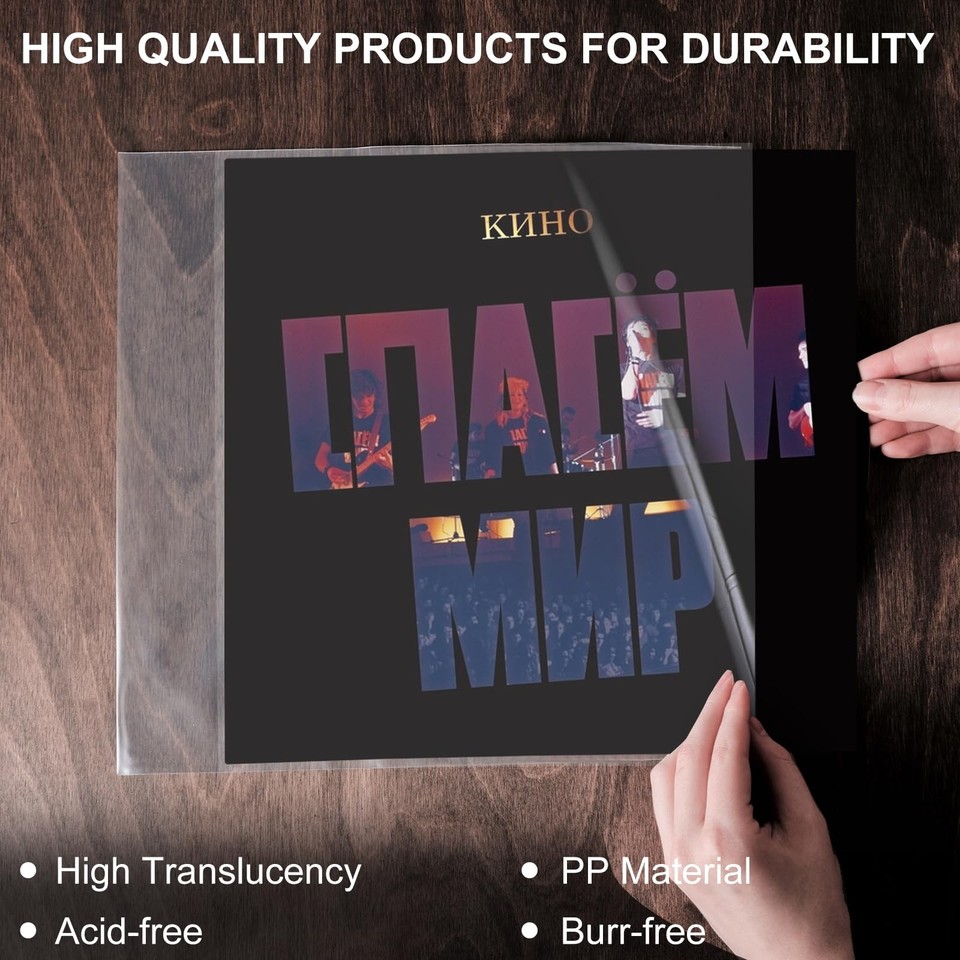 30 Pack Vinyl Record Sleeves 12.75x12.75 4 Mil Clear LP Outer ...