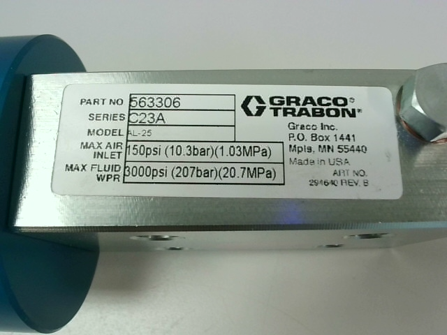 Graco Trabon 563306 Modu-Flo Pump AL-25 Series C23A w/ Lubrication ...