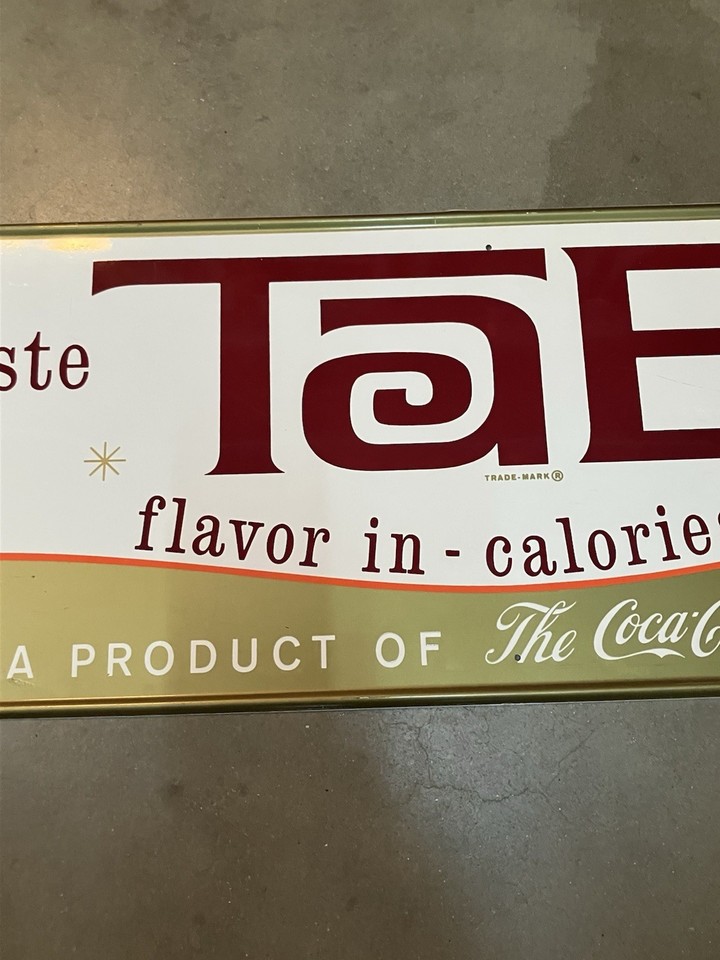 Vintage Tab Coca Cola Tin Sign NOS | eBay
