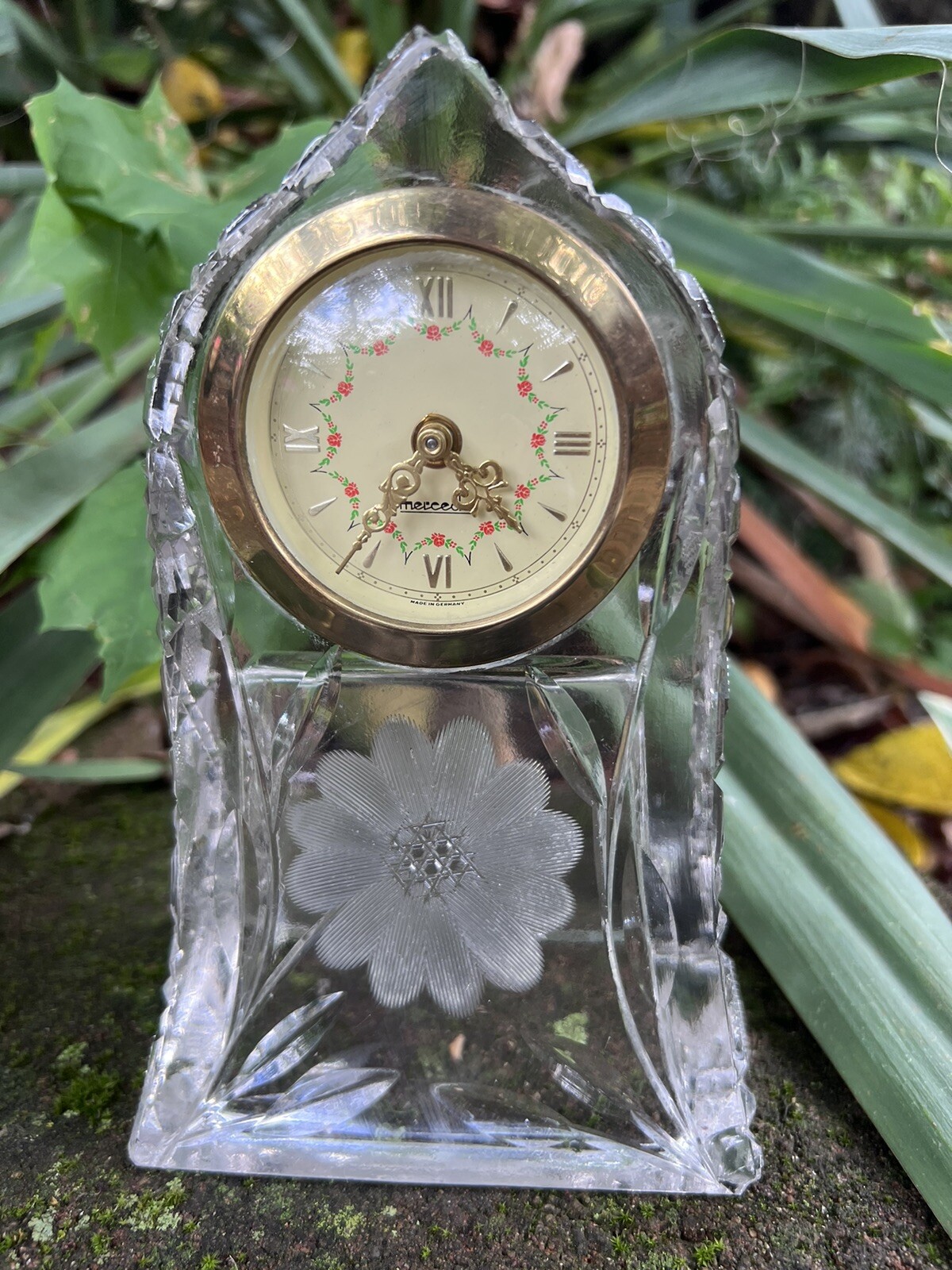 Vintage Mercedes Clock Crystal Cut Table Clock | eBay