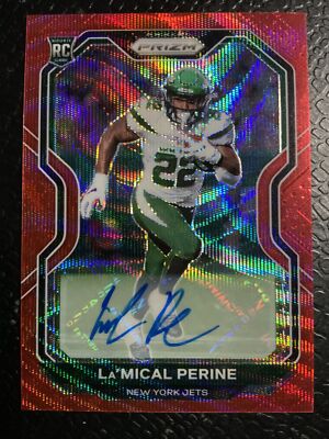 2020 Panini Prizm Lamical Perine Red Wave Prizm AUTO #61/149 JETS ...
