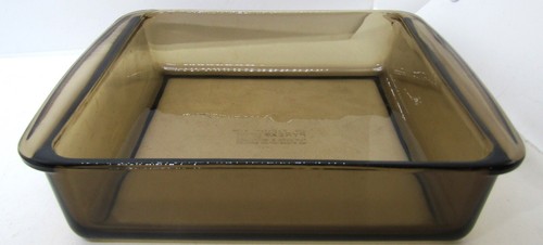 Vintage PYREX USA #222 Brown Glass 8x8x2" Square Brownie Oven Baking ...
