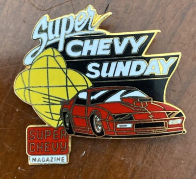 NEW CHRYSLER SUPER CHEVY SUNDAY MAGAZINE HAT PIN LAPEL ENAMEL | eBay