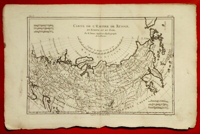OLD MAP YEAR 1780 BY RIGOBERT BONNE - RUSSIA IN EUROPA AND IN ASIA | eBay