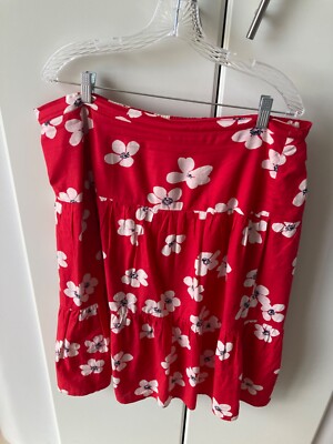 JCrew Tiered red poppy skirt Size XL | eBay
