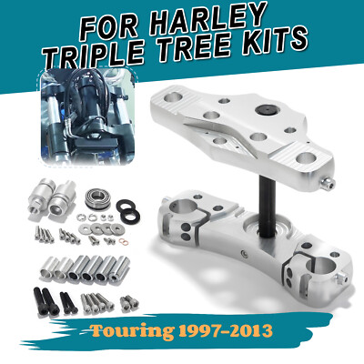 26" 23" 21" Wheel 11 Degree Raked Triple Trees For Harley Touring FLHT ...