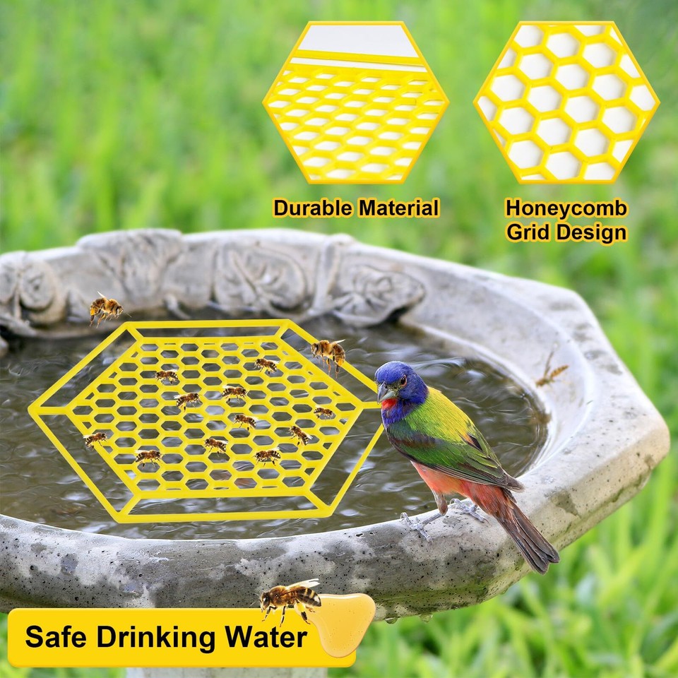 4 Pack Floating Bee Island, 7.1 Inch Bee Watering Station, Bee Bath Bee ...