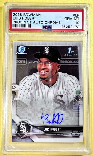 Luis Robert Jr 🔥2018 1st Bowman Chrome Auto RC PSA 10 💎📈 Nice Card ...