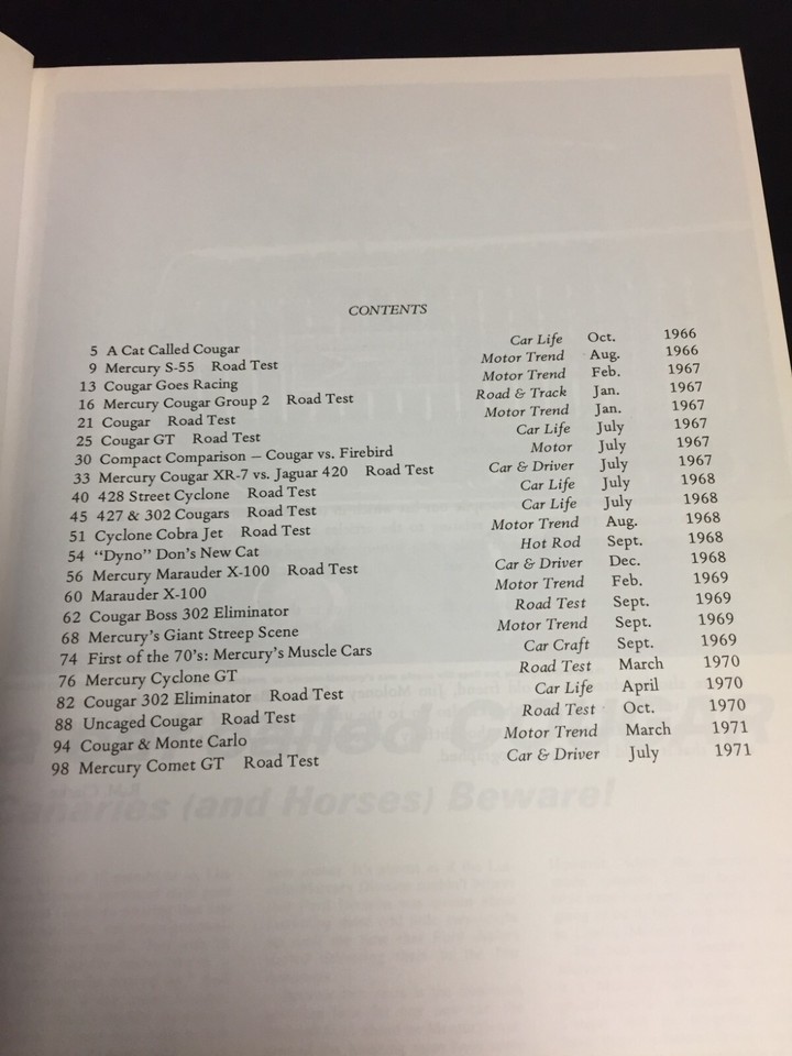 MERCURY MUSCLE CARS MAGAZINE, 1966-1971 | eBay