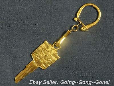 STUDEBAKER GOLD CREST 24KT GOLD KEY BLANK & VTG KEY CHAIN 1931-1940 ...