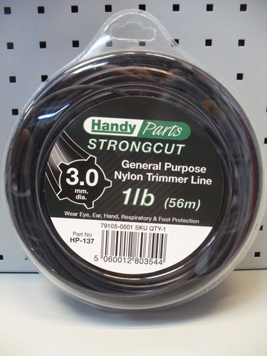 Handy Parts 3.0mm x 1lb (0.45kg) 56 Metres Nylon Strongcut Strimmer ...