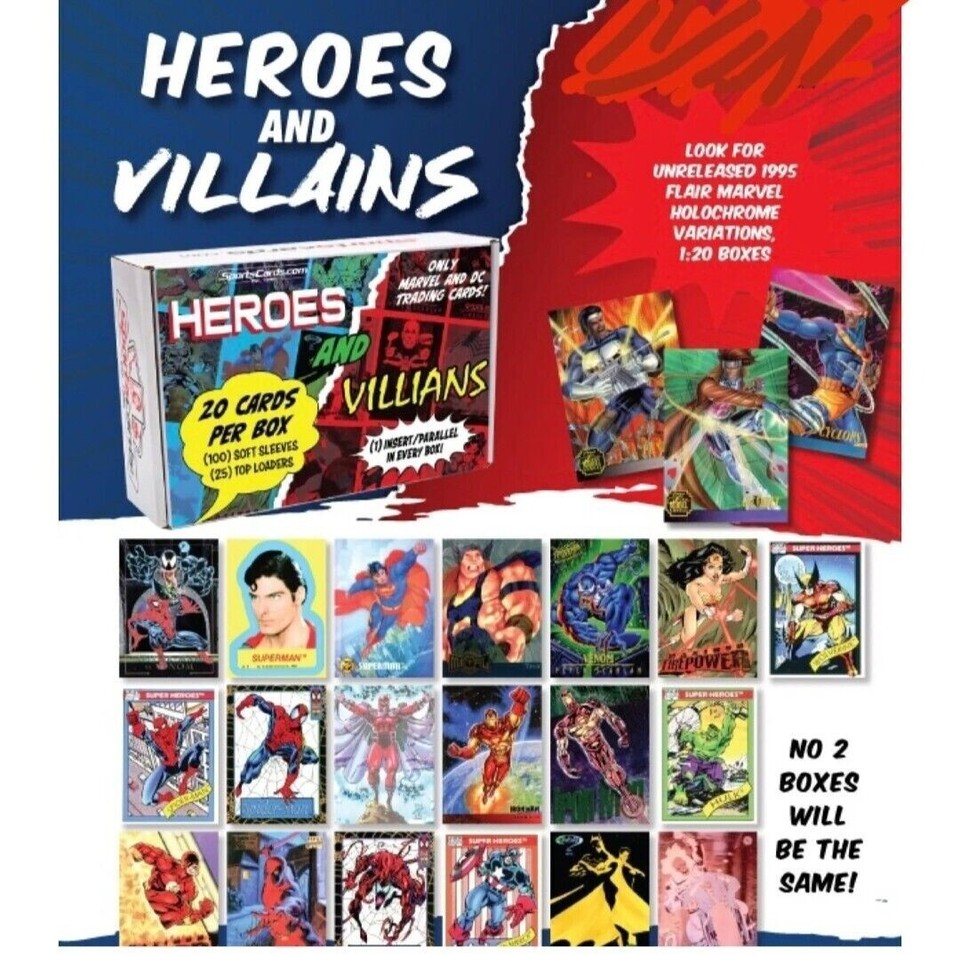 Upper Deck Marvel Heroes And Villains Marvel & DC Trading Card Box ...