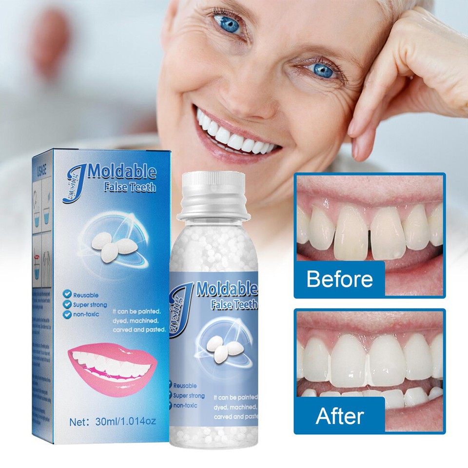 2PCS Tooth Repair Granules Temporary Reusable Moldable False Teeth ...