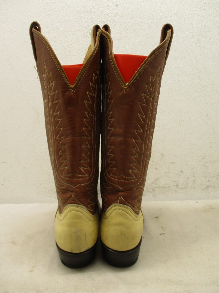 Tony Lama Brown Cream Leather Lizard Wingtip Cowboy Boot Sty 6214 Women ...