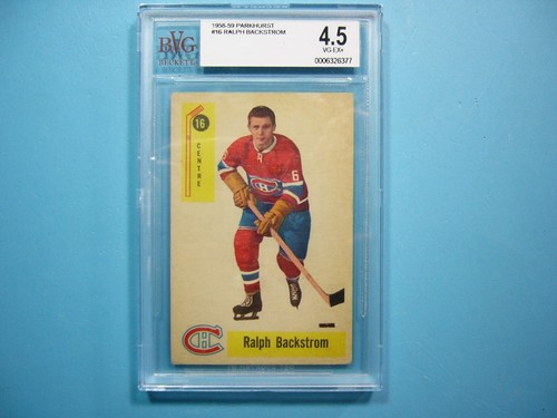 1958/59 PARKHURST HOCKEY CARD #16 RALPH BACKSTROM ROOKIE RC BVG 4.5 ...