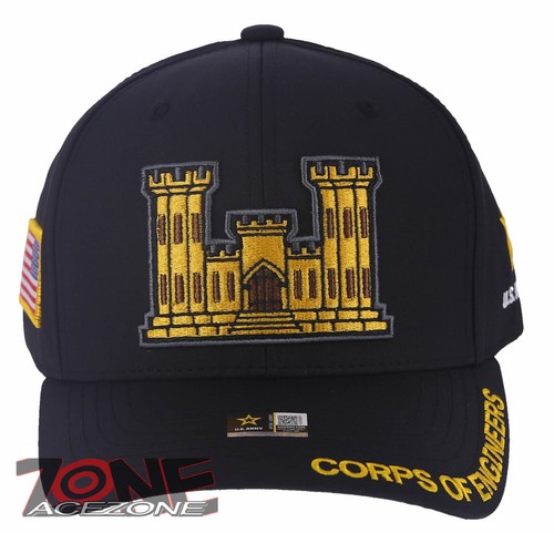 NEW! US ARMY COMBAT CORPS OF ENGINEERS FLAG USA CAP HAT BLACK | eBay