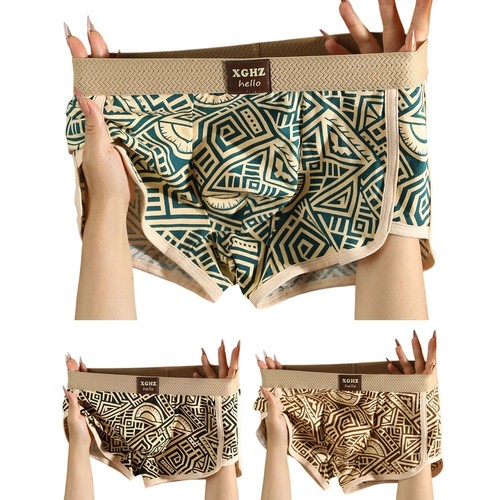 Men's Printed Boxers with Breathable Fabric and Comfortable Pouch ...