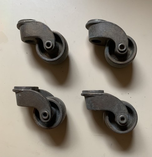 Antique Vintage Bronze/Brass Caster Wheels 1" Diameter Set of 4 | eBay