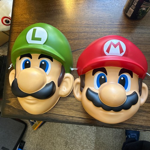 Super Mario Bros Mario And & Luigi Plastic Mask Set. | eBay