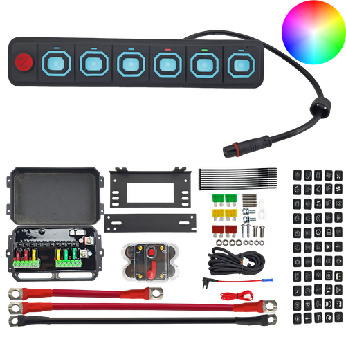 6 Gang RGB Switch Panel Toggle Momentary Pulsed SSR Circuit Control ...
