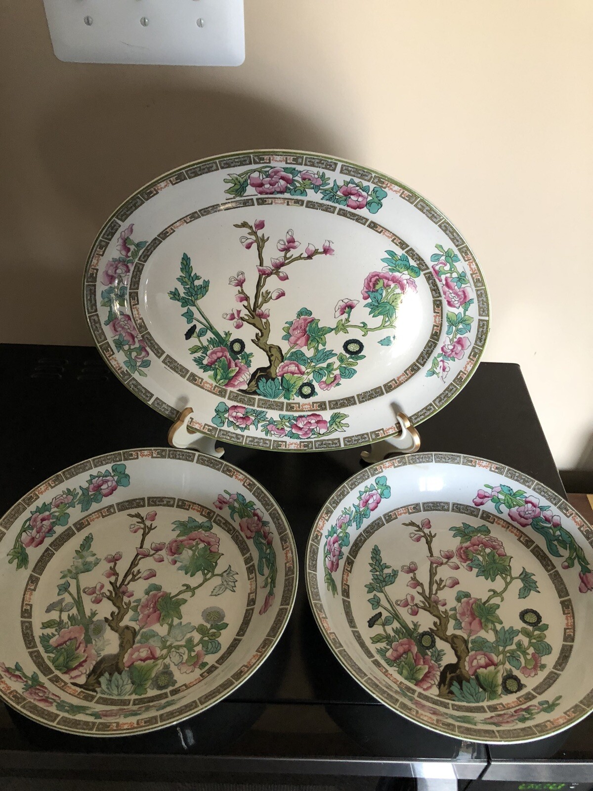 myott son & co, England, indian tree, 10” x 8” oval platter, 2 soup ...