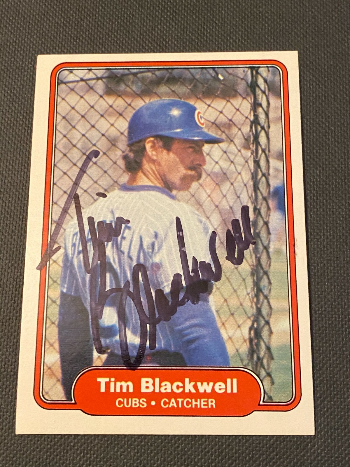 Tim Blackwell Signed 1982 Fleer Card Auto Chicago Cubs Autograph ...