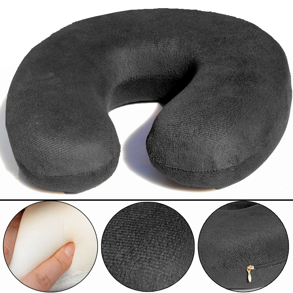 Memory Foam U Shaped Travel Pillow Neck Head Back Support Rest Cushion ...