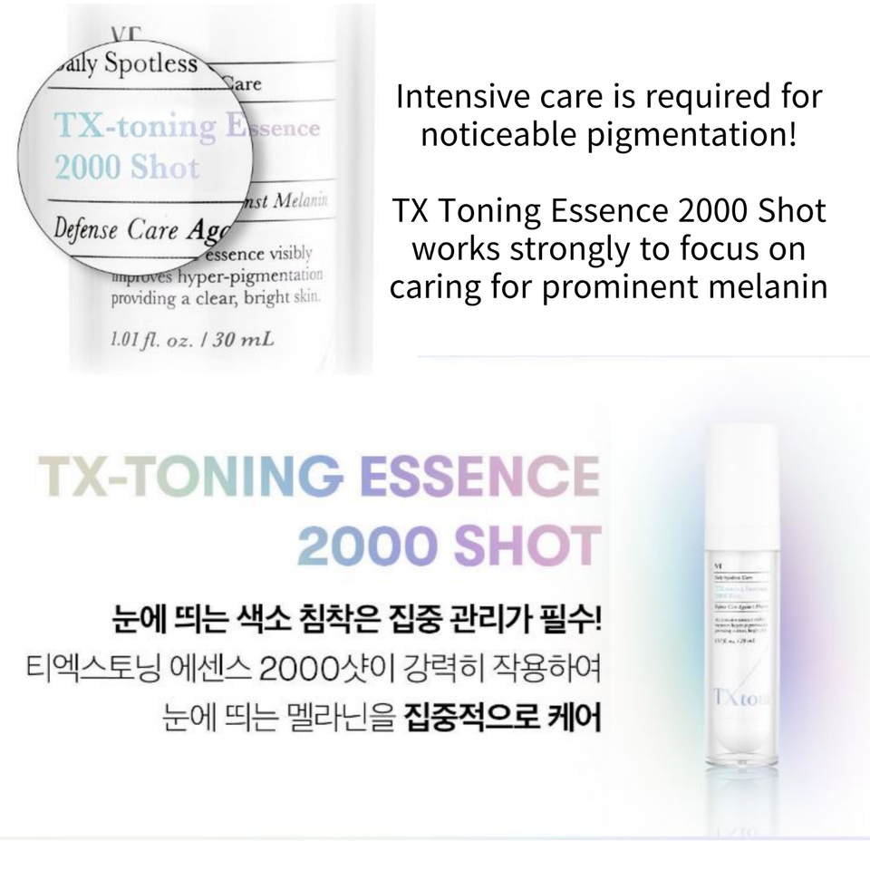 VT Daily Spotless Care TX-toning Essence 2000 Shot Defense Care Against Melanin | eBay